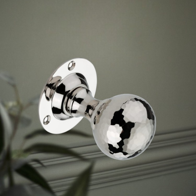 Hammered Ball Door Knobs - Aged Brass